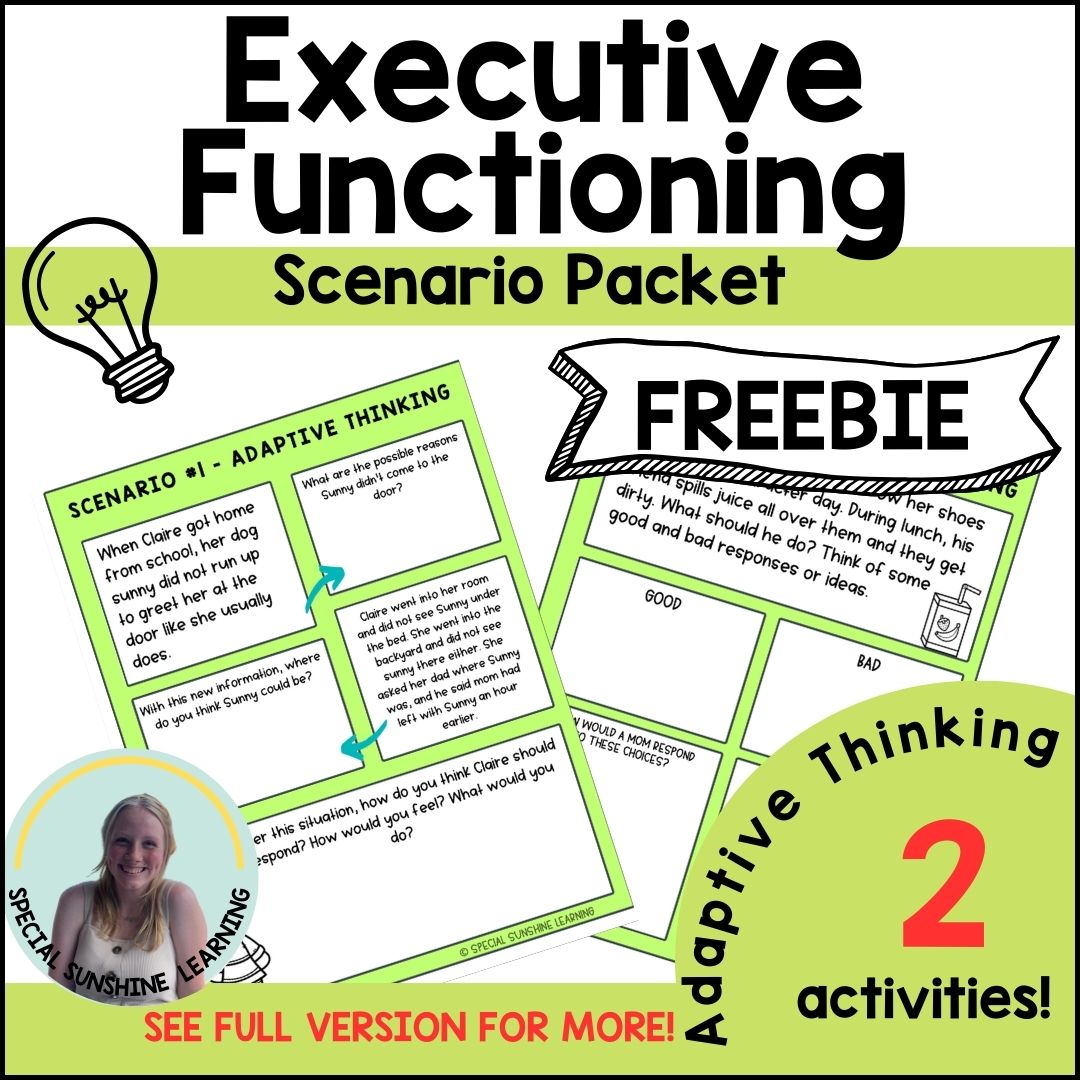 Executive Functioning Skills "Adaptive Thinking" Scenarios & Activitie ...