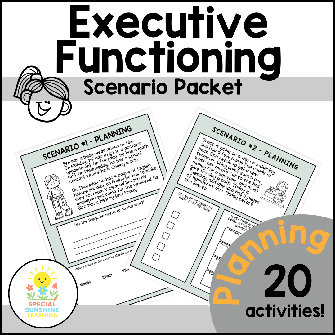Executive Functioning Skills: "Planning" Scenarios & Activities ...