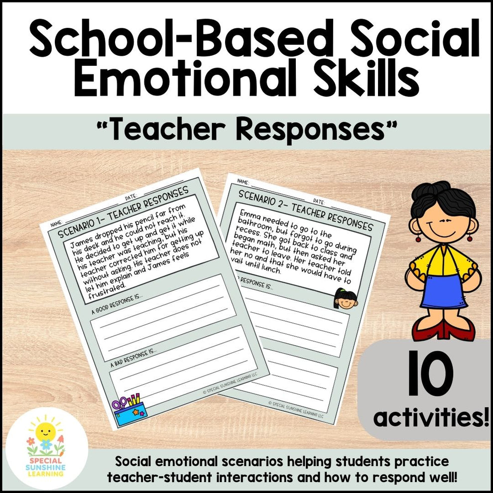 School-Based Social Emotional Skills "Teacher Responses" Activities ...