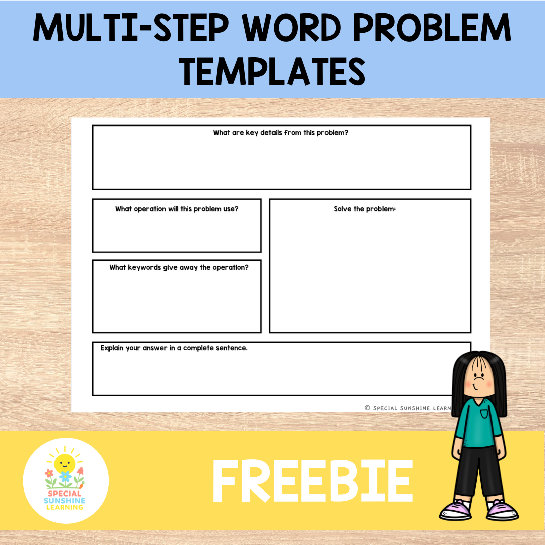 Multi-Step Word Problem Template FREEBIE | Grades 3–5 | Math Problem S ...