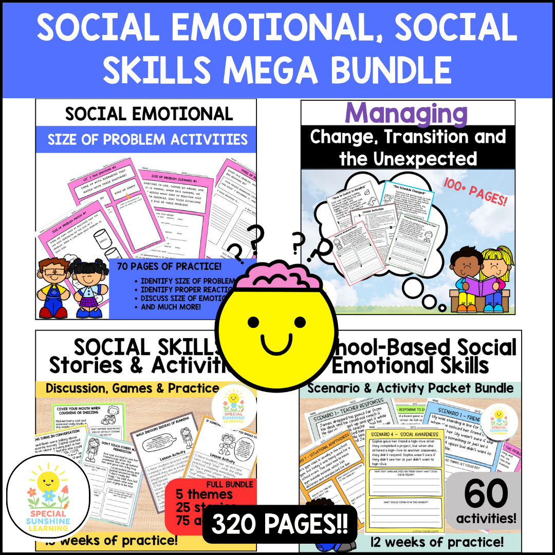 Social Skills, Social Emotional Learning MEGA BUNDLE – Special Sunshine ...
